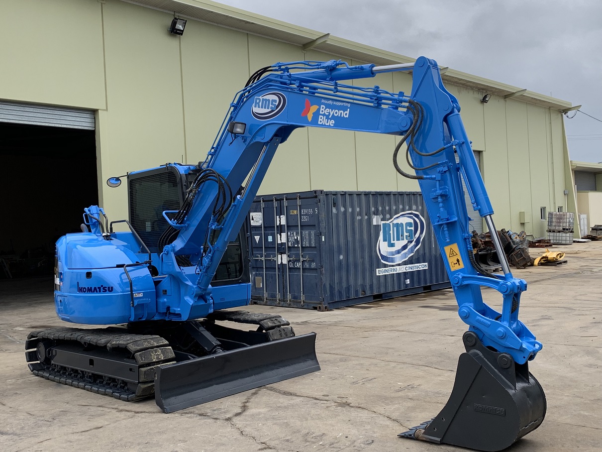 Excavator gets the blues as owners dig deep for charity | iQ Industry ...